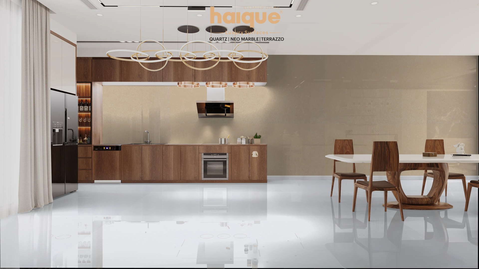 Pantheon Beige Quartz Stone Interior Surface | Haique