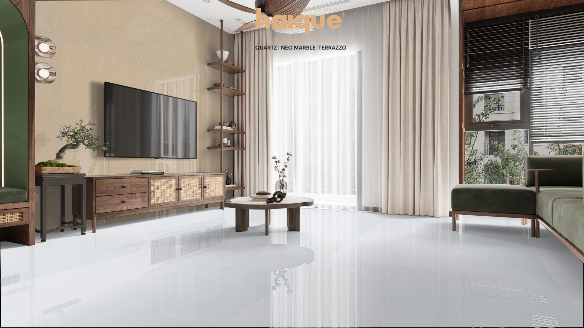 Pantheon Beige Quartz Stone Interior Surface | Haique