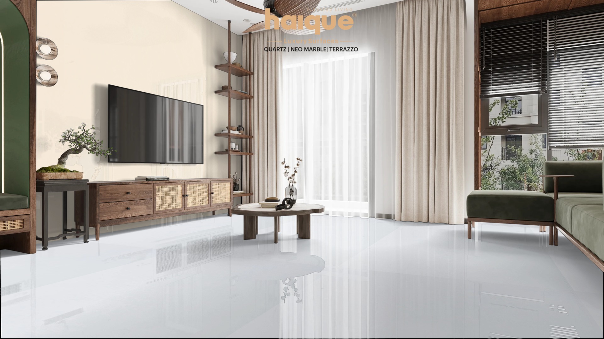 Windsor Beige Quartz Stone Interior Surface | Haique
