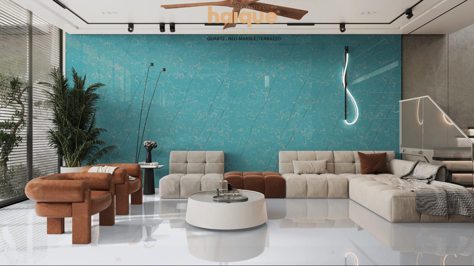 Blue Quartzite Quartz Stone Interior Surface | Haique
